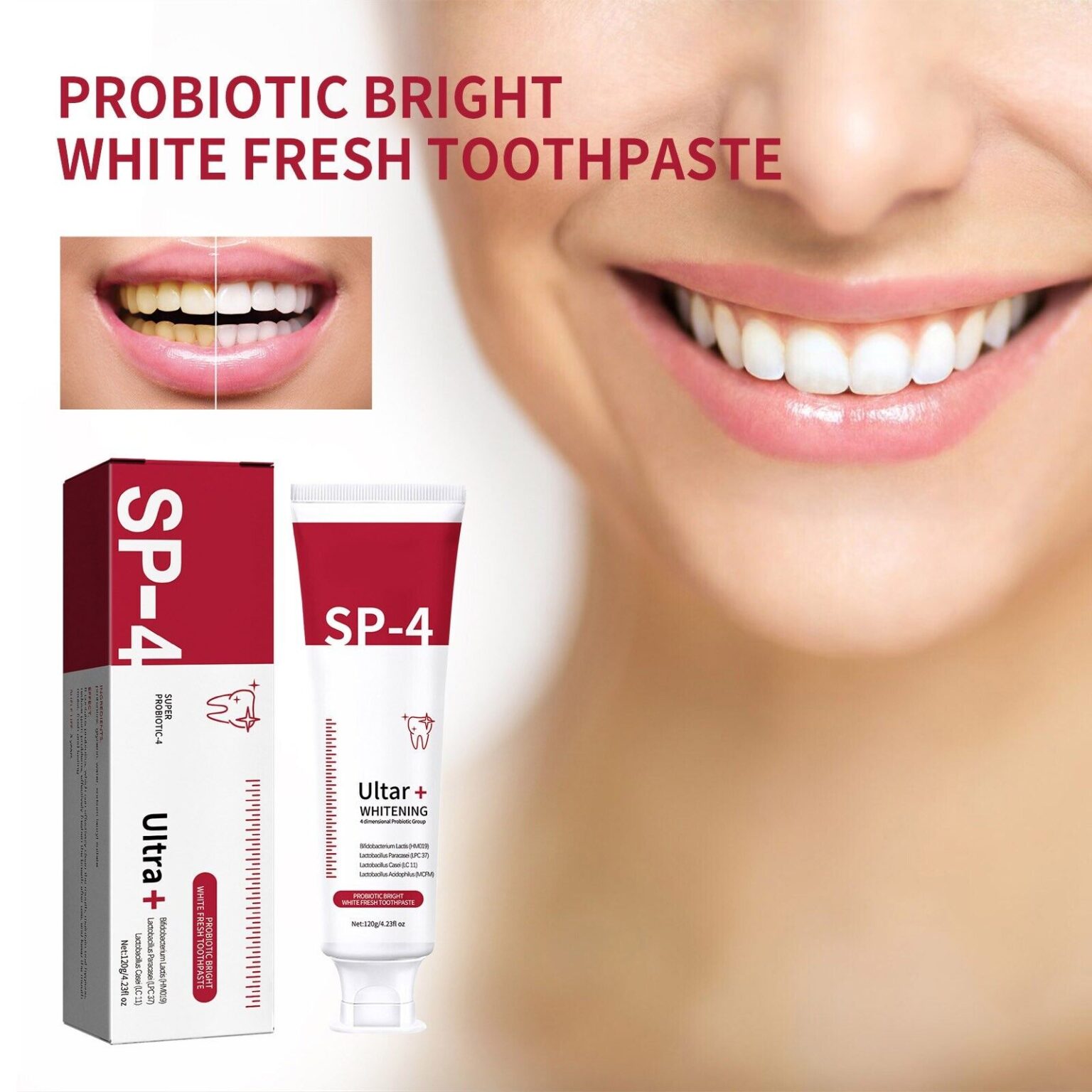 SP-4™ Probiotic Whitening Toothpaste (120 GM) – ConfidenceShop